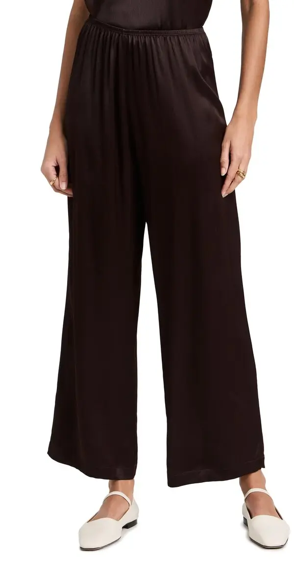 Donni. Satiny Simple Pants - Espresso | Editorialist