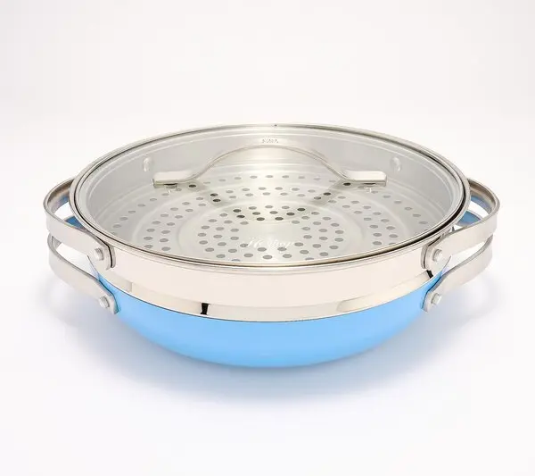 SWEET HERITAGE BY CARLA HALL As Is Carla Hall 3-qt Two Way Saute Pan W/ Lid & Steamer
