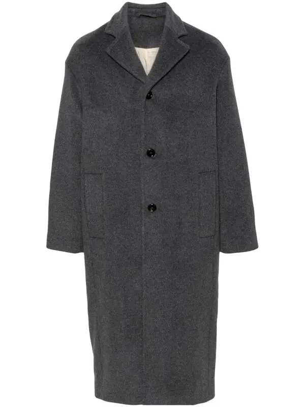 Séfr Notched-lapels Single-breasted Coat - Grey