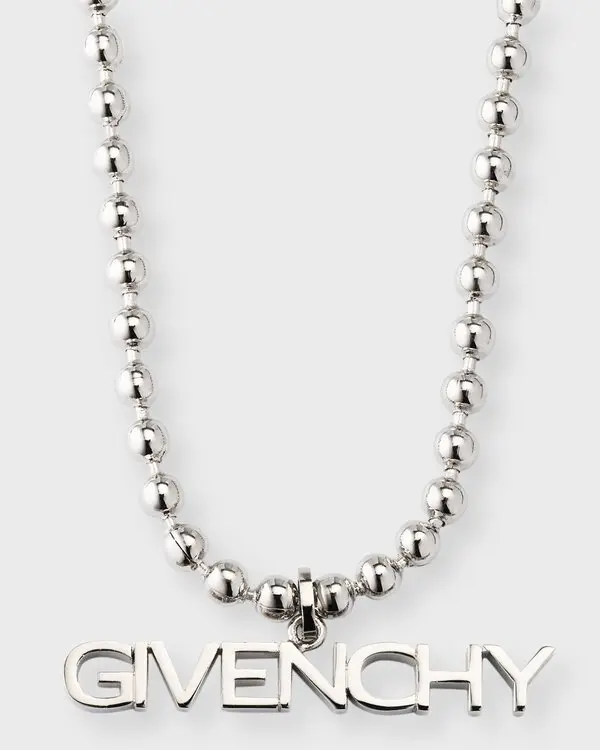 Givenchy Logo Ball Chain Necklace - Silver