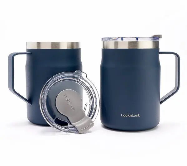 LOCKNLOCK Set Of 2 Insulated Stainless Steelmetro Mugs - Silver ...