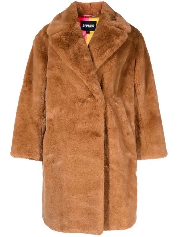 Apparis Stella Faux-fur Coat - Brown