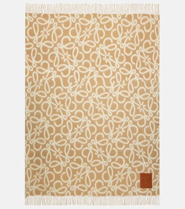 Loewe Anagram Alpaca And Wool-blend Blanket