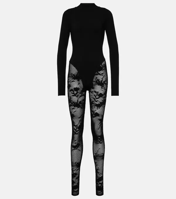 Alaïa High-neck Wool-blend Catsuit