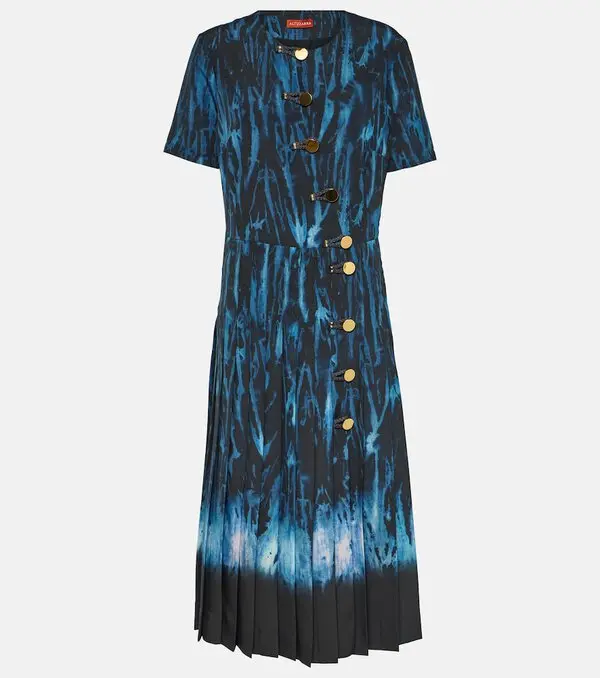 Altuzarra Myrtle Printed Pleated Midi Dress