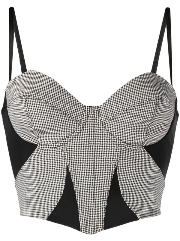Fleur Du Mal Houndstooth Bustier