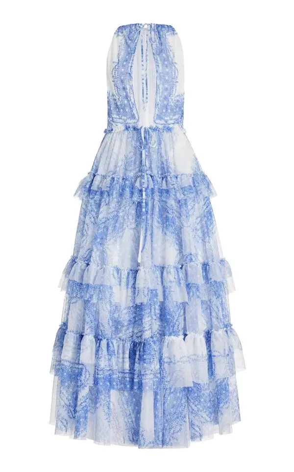 Philosophy Di Lorenzo Serafini Printed-mesh Maxi Dress