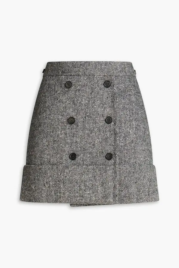 Thom Browne Merino Wool And Mohair-blend Tweed Mini Wrap Skirt