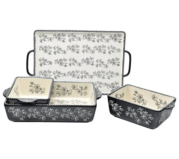TEMP-TATIONS Floral Lace 4-piece Nestable Bakeset - One-color ...