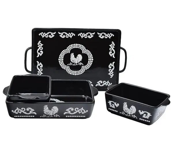 TEMP-TATIONS Doodle Doo 4-piece Nestable Bake Set