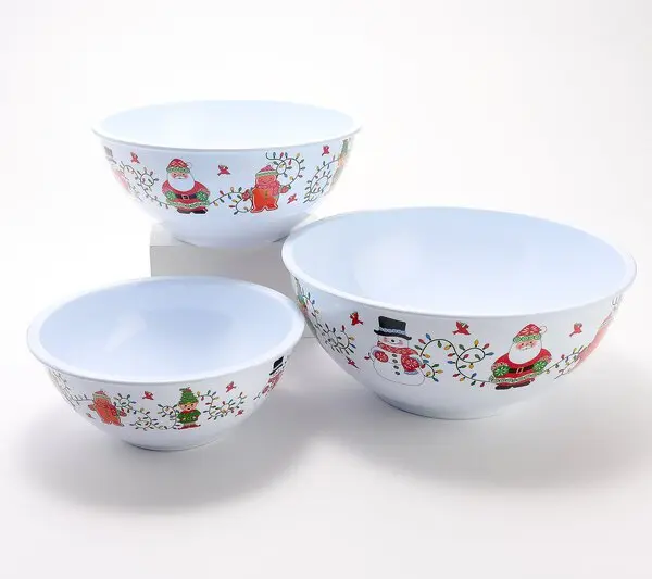TEMP-TATIONS Seasonal Set Of Melamine Nonslip Bowls