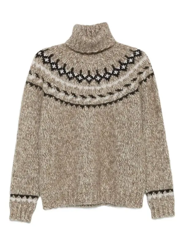 P.a.r.o.s.h Wool Blend Fair Isle Jumper - Beige
