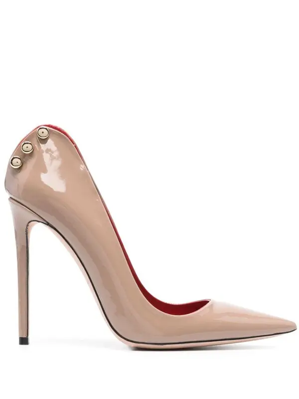 HARDOT 100mm Patent-finish Pumps - Neutrals