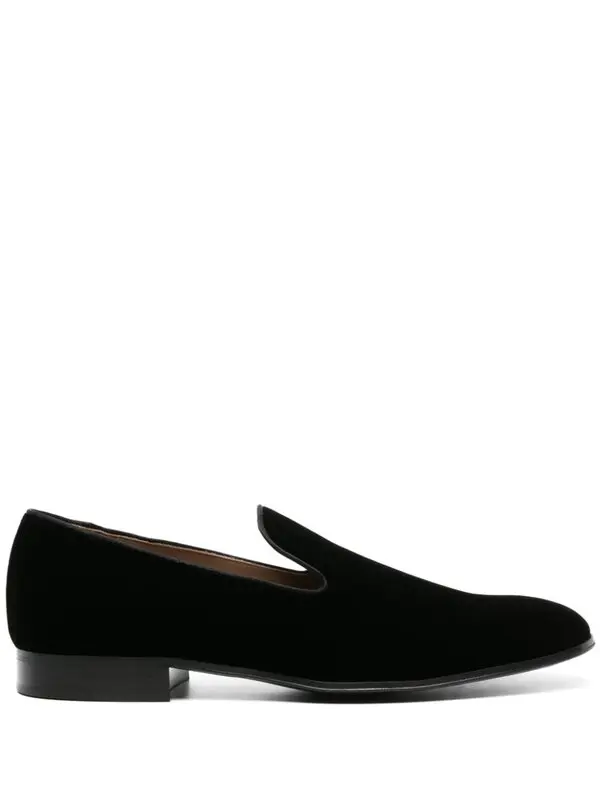 GIANVITO ROSSI Jean Round-toe Velvet Loafers