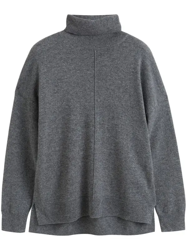 Chinti & Parker Roll-neck Wool Blend Jumper - Grey