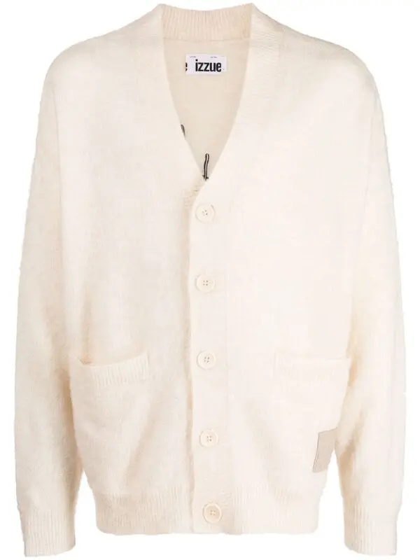 Izzue Slogan-print Fine-knit Cardigan