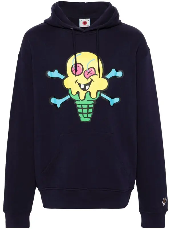 ICECREAM Cones And Bones Cotton Hoodie - Blue