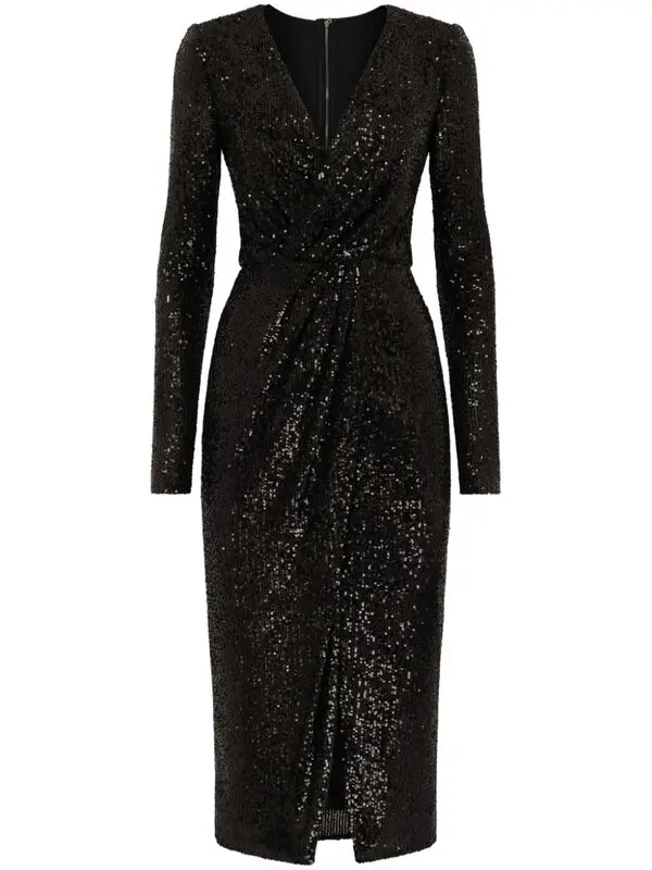Dolce & Gabbana Sequin-embellished V-neck Dress