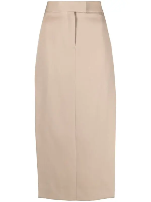 Attico Panelled Twill Midi Skirt - Neutrals