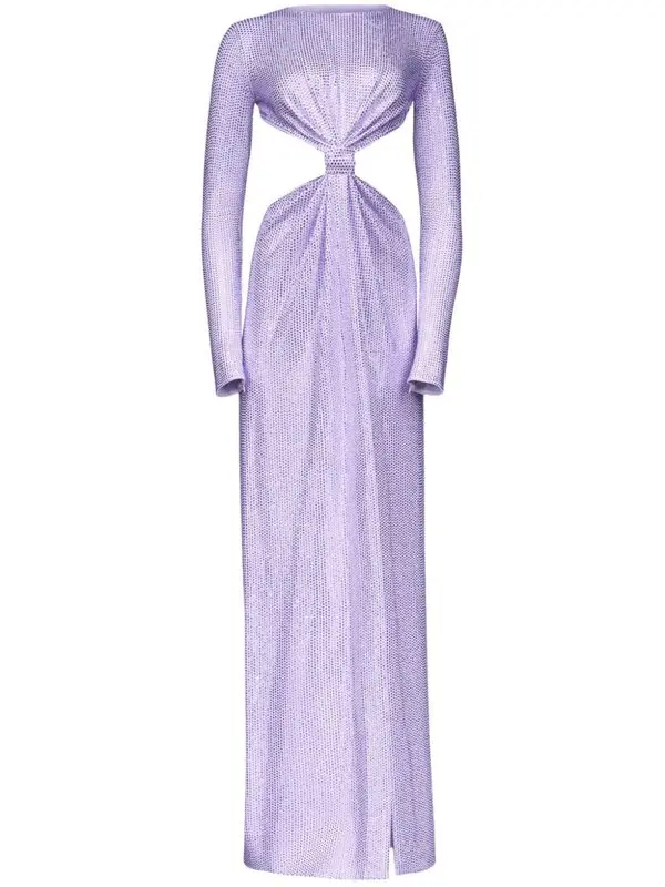AREA Crystal-embellished Knot Gown - Purple