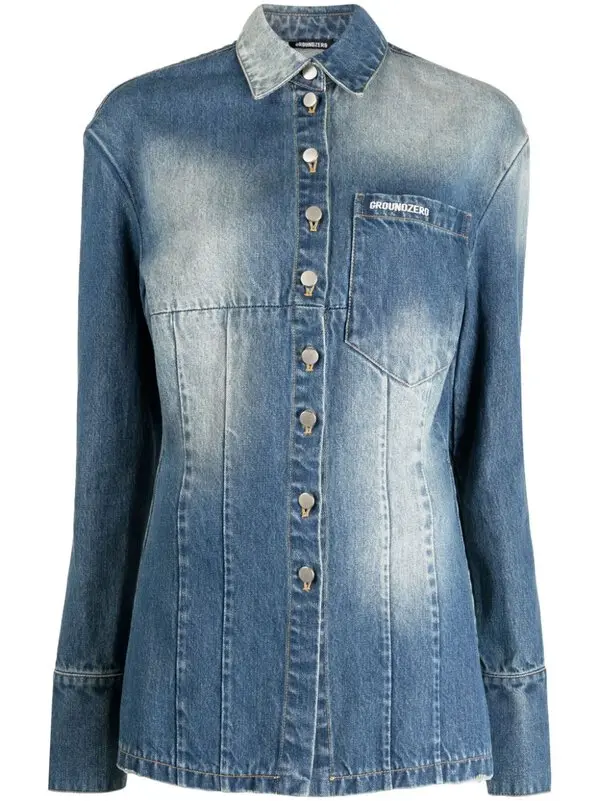 GROUND ZERO Long-sleeve Denim Shirt
