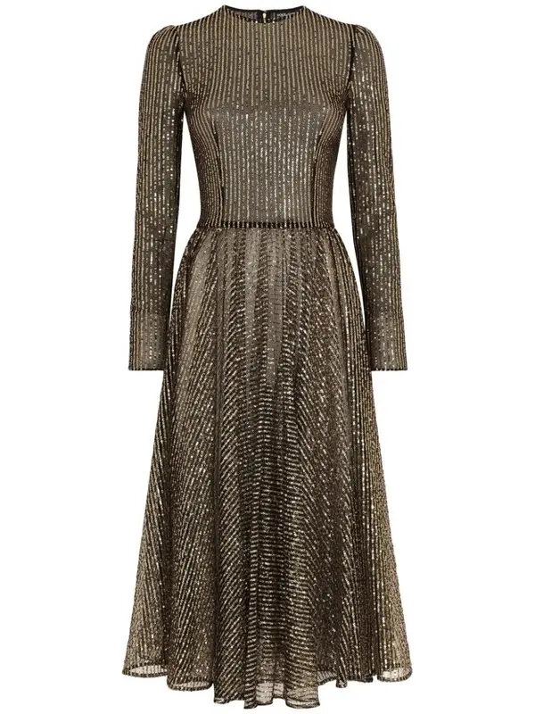 Dolce & Gabbana Sequin-embellished Flared Midi Dress