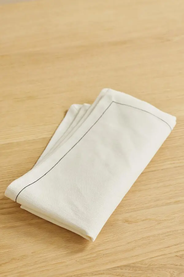 LOUISE ROE Sophia Roe Set Of Four Embroidered Cotton And Linen-blend Napkins