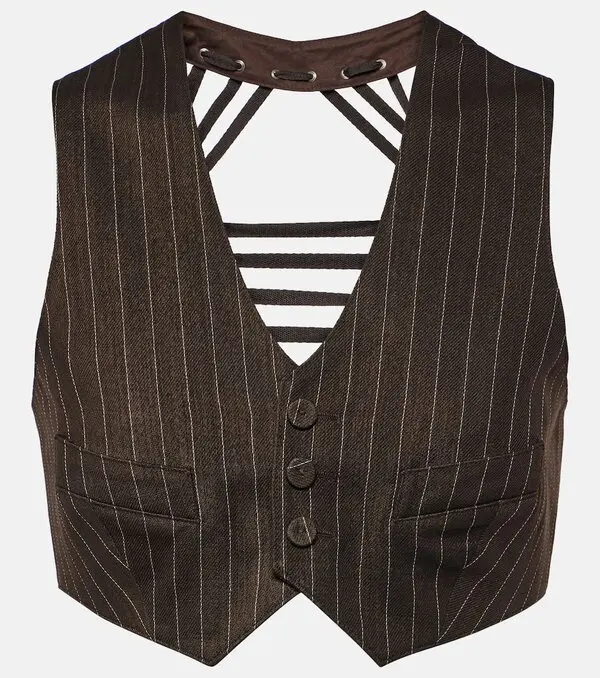 Jean Paul Gaultier Pinstripe Wool-blend Vest