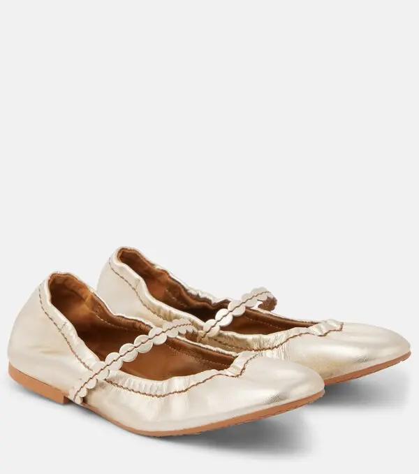 See By Chloé Chany Metallic Leather Ballet Flats