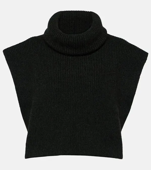 THE ROW Emmit Ribbed-knit Cashmere Collar - Black