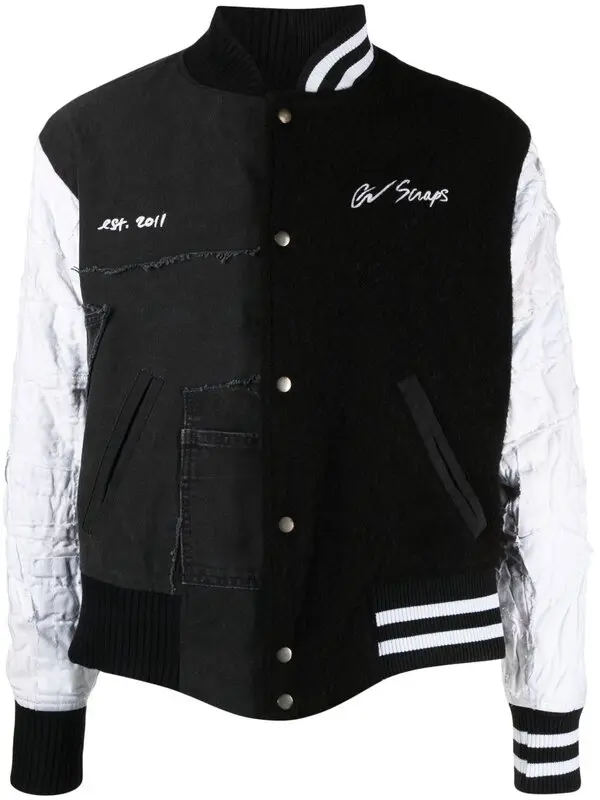 GREG LAUREN Panelled Wool-cotton Bomber Jacket