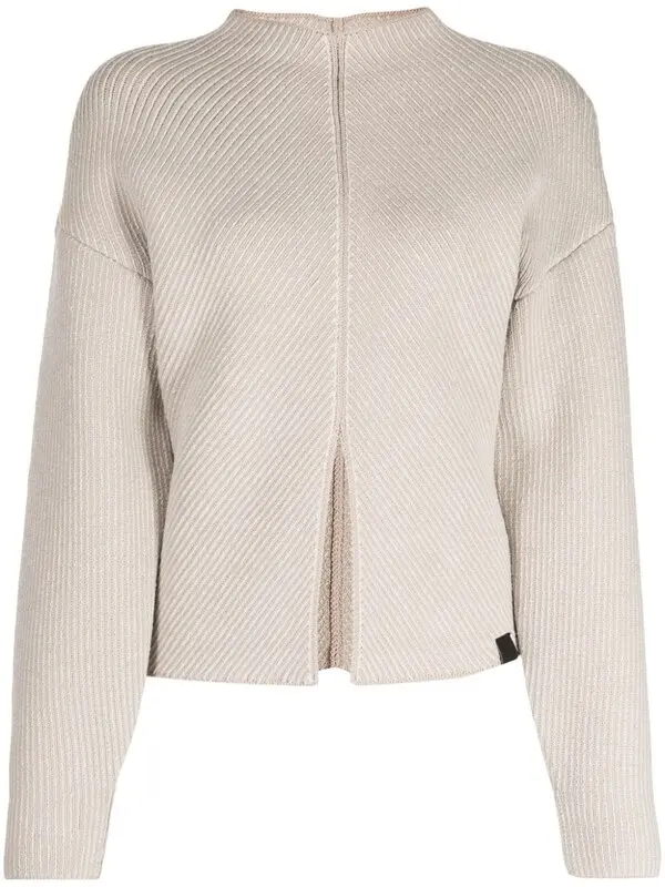 Izzue Striped Mock-neck Top