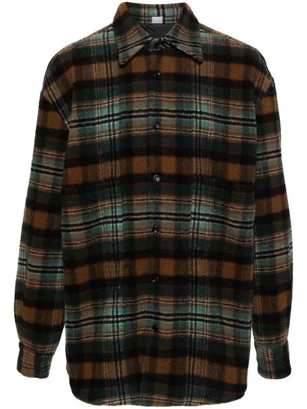 WINNIE N.Y.C Plaid-check Felted Shirt