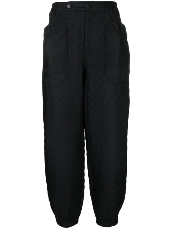 Visvim Callahan Quilted Tapered Trousers In Black - 48% Off 