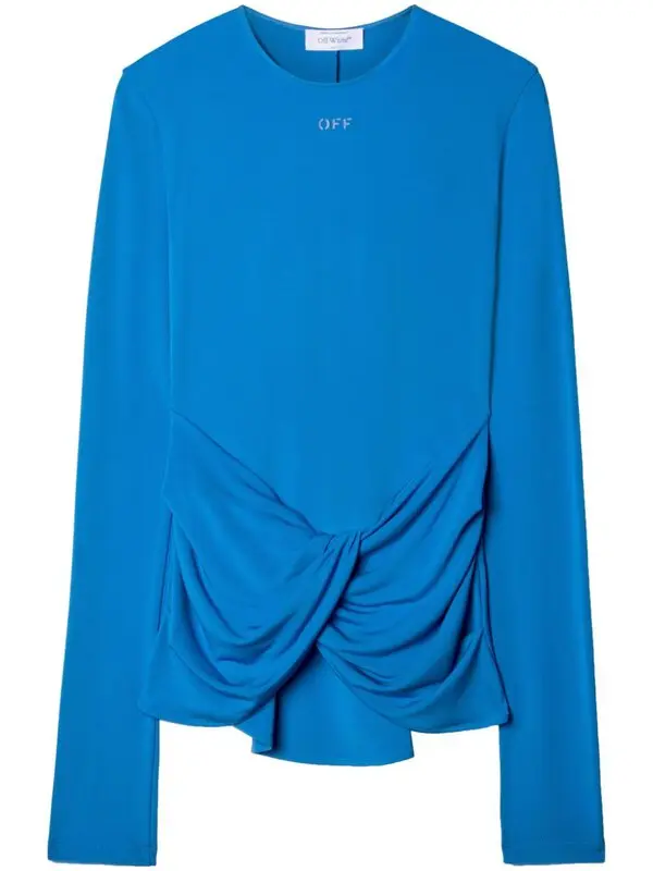 Off-White Logo-print Draped Top