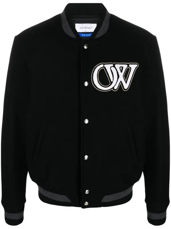 Off-White Logo-appliqué Varsity Bomber Jacket