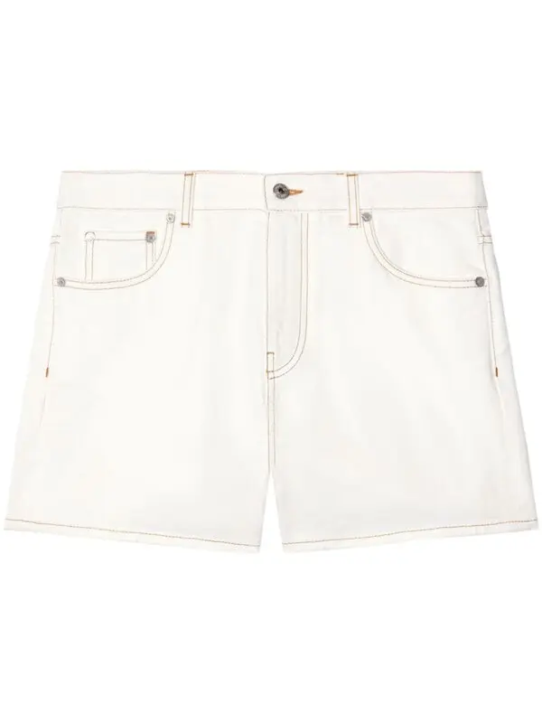 Off-White Contrast-stitching Denim Shorts