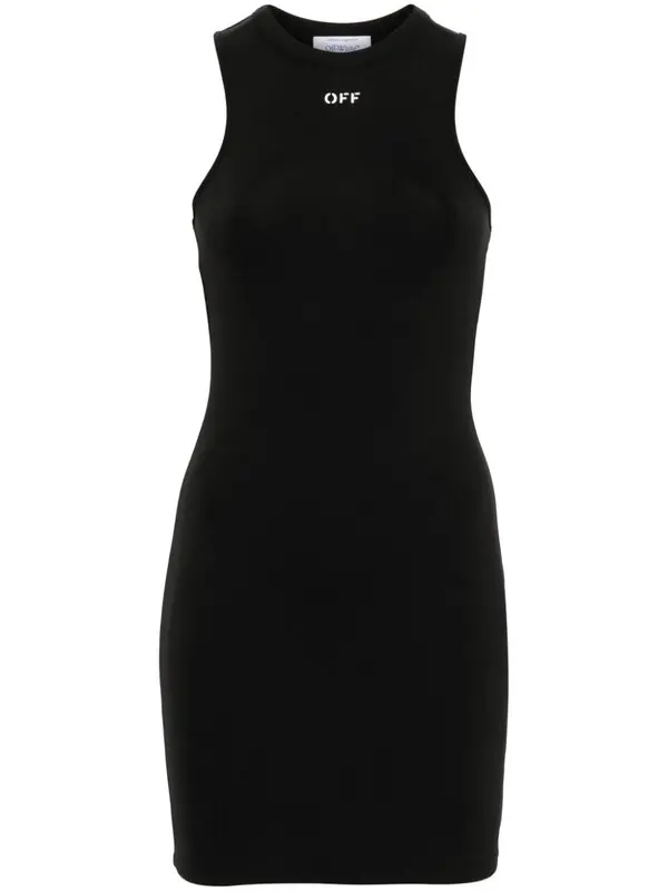 Off-White Logo Mini Dress - Black