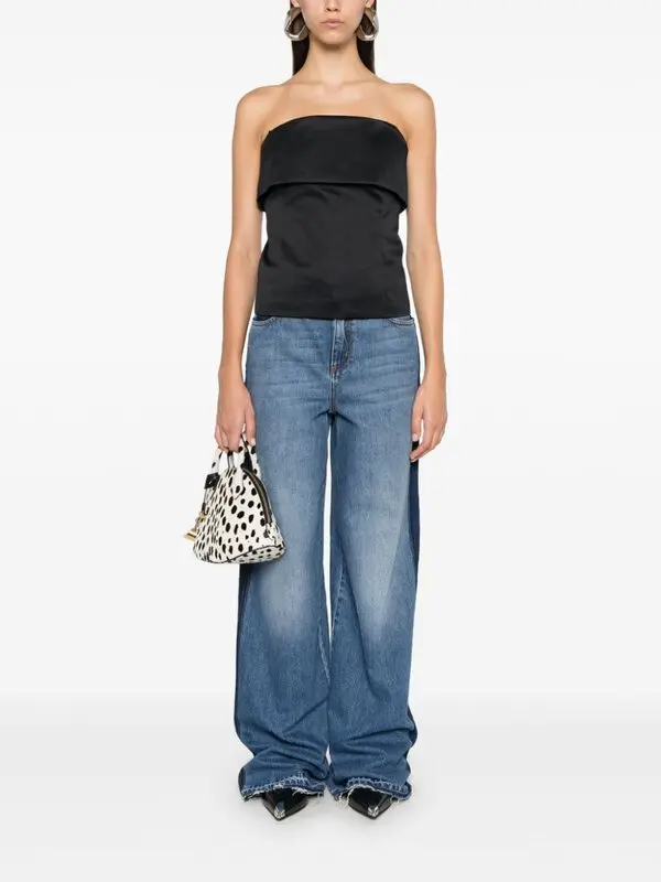Alexander McQueen Logo-plaque Wide-leg Jeans