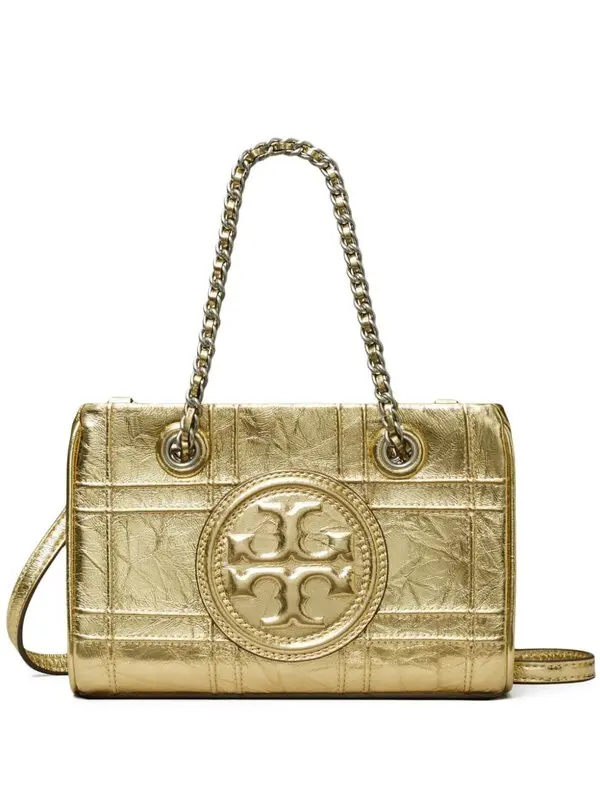Tory Burch Mini Fleming Soft Metallic Chain Quilted Tote Bag - Gold