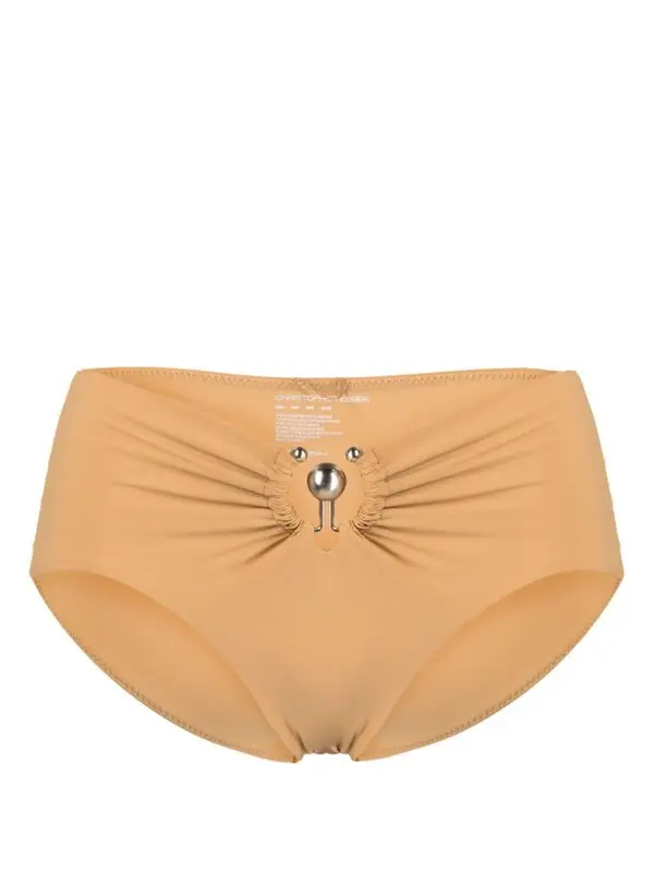 Christopher Esber Orbit Ruched Bikini Bottom - Neutrals
