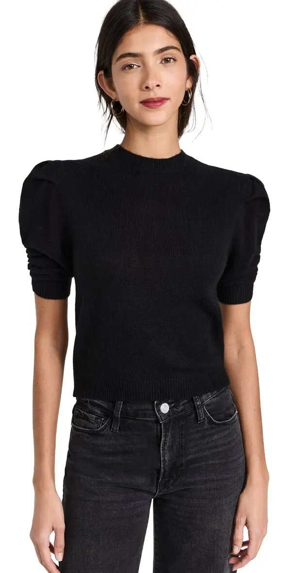 FRAME Ruched Sleeve Cashmere Sweater