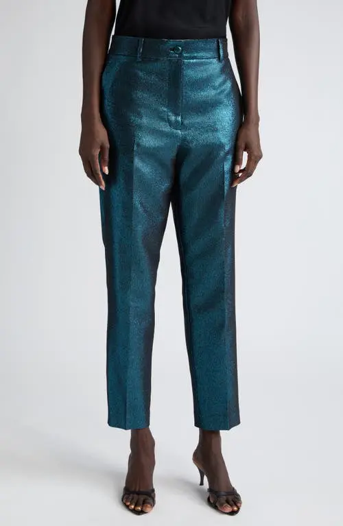 St. John Metallic Stretch Cropped Pants