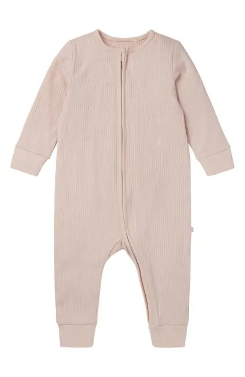 MORI Rib Fitted One-piece Romper - Blush