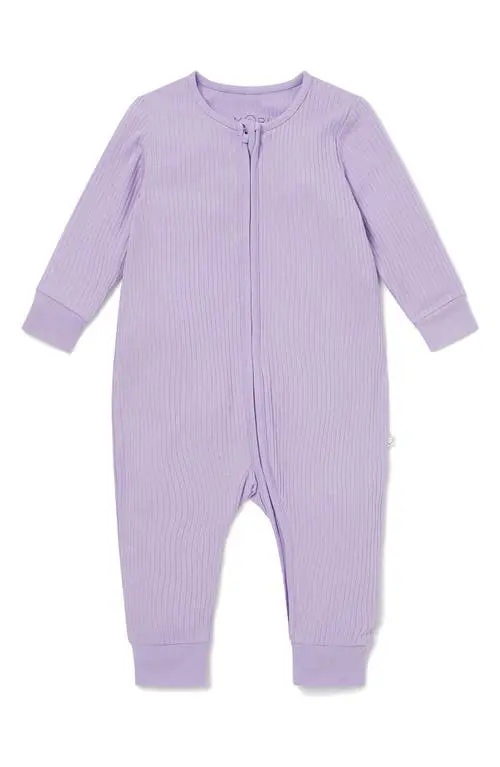 MORI Rib Fitted One-piece Romper - Ribbed - Lilac