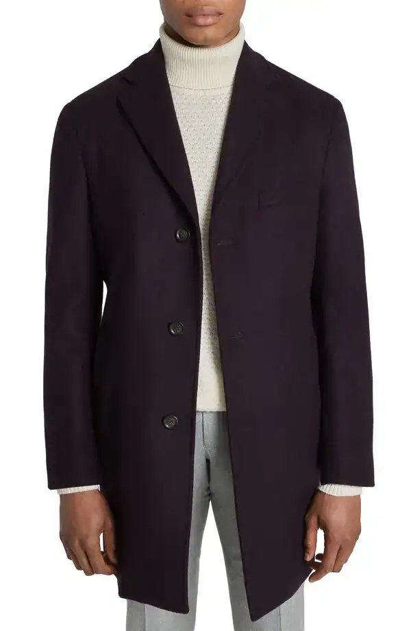 Jack Victor Delman Wool & Cashmere Twill Coat With Removable Bib In ...