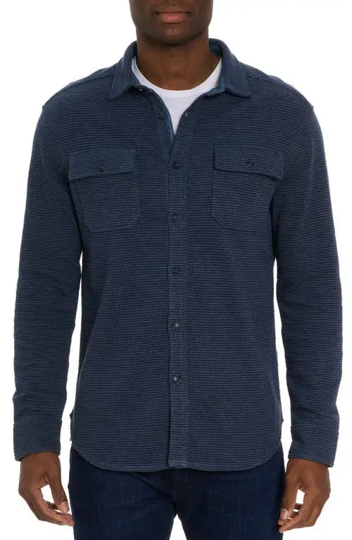 Robert Graham Brunner Knit Button-up Shirt - Indigo