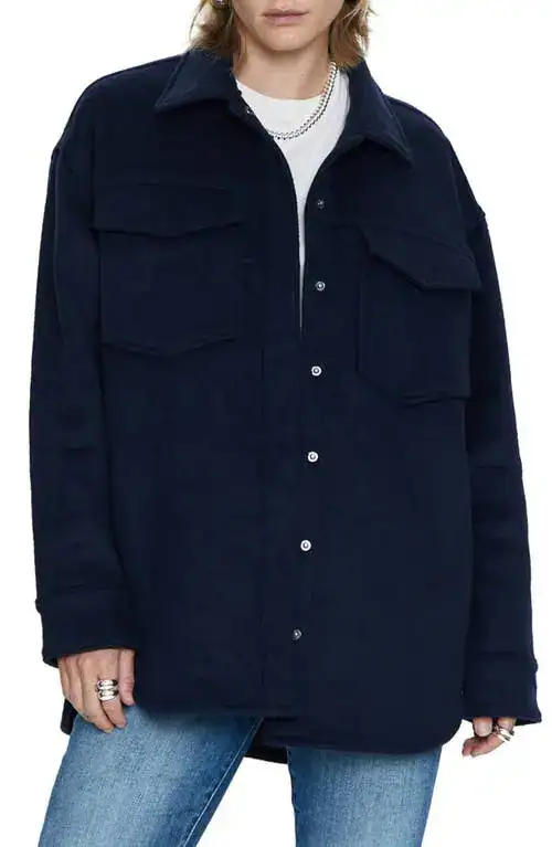 PISTOLA Mandy Oversize Shacket - Navy Sky | Editorialist