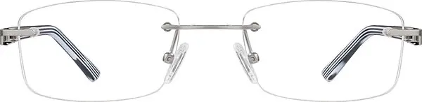 Zenni Rectangle Frame Glasses With Snap-on Sunlens - Silver