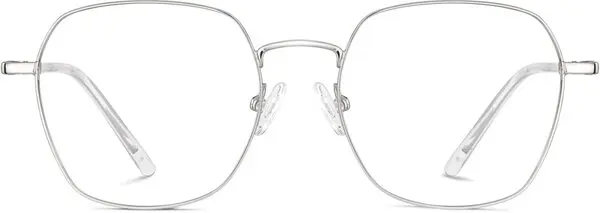 Zenni Geometric Full Rim Frame With Snap-on Sunlens - Silver